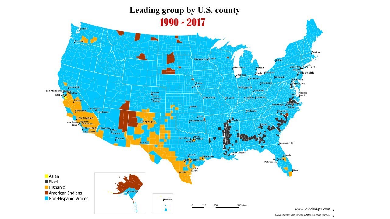 Mapping the Most Common Races - Vivid Maps