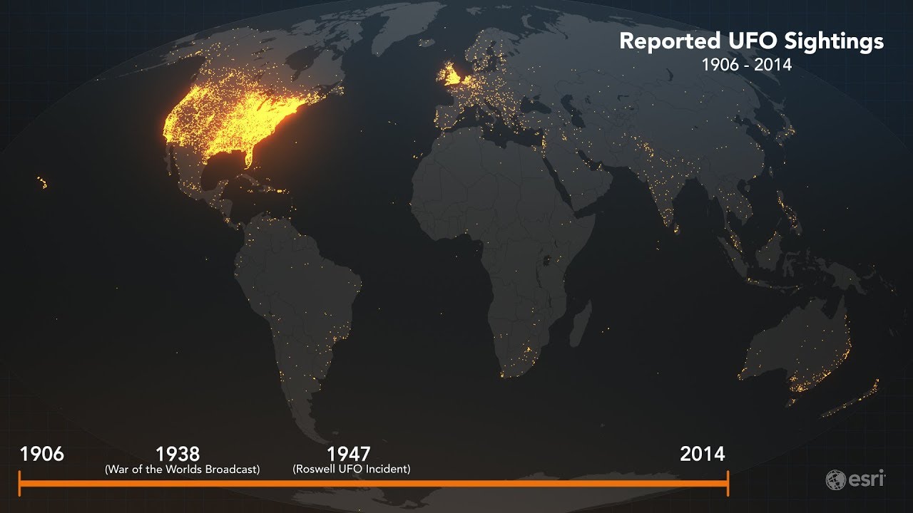 A century of UFO sightings - Vivid Maps