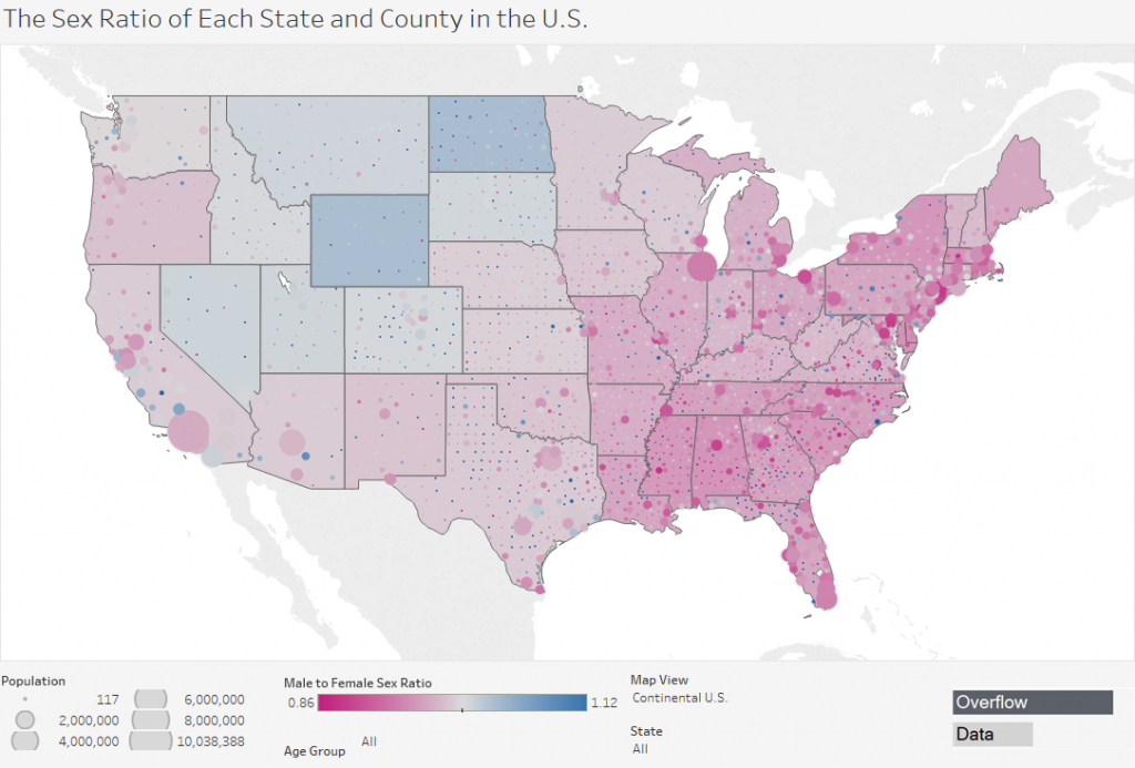 The Sex Ratio of Each State & County in the United States - Vivid Maps