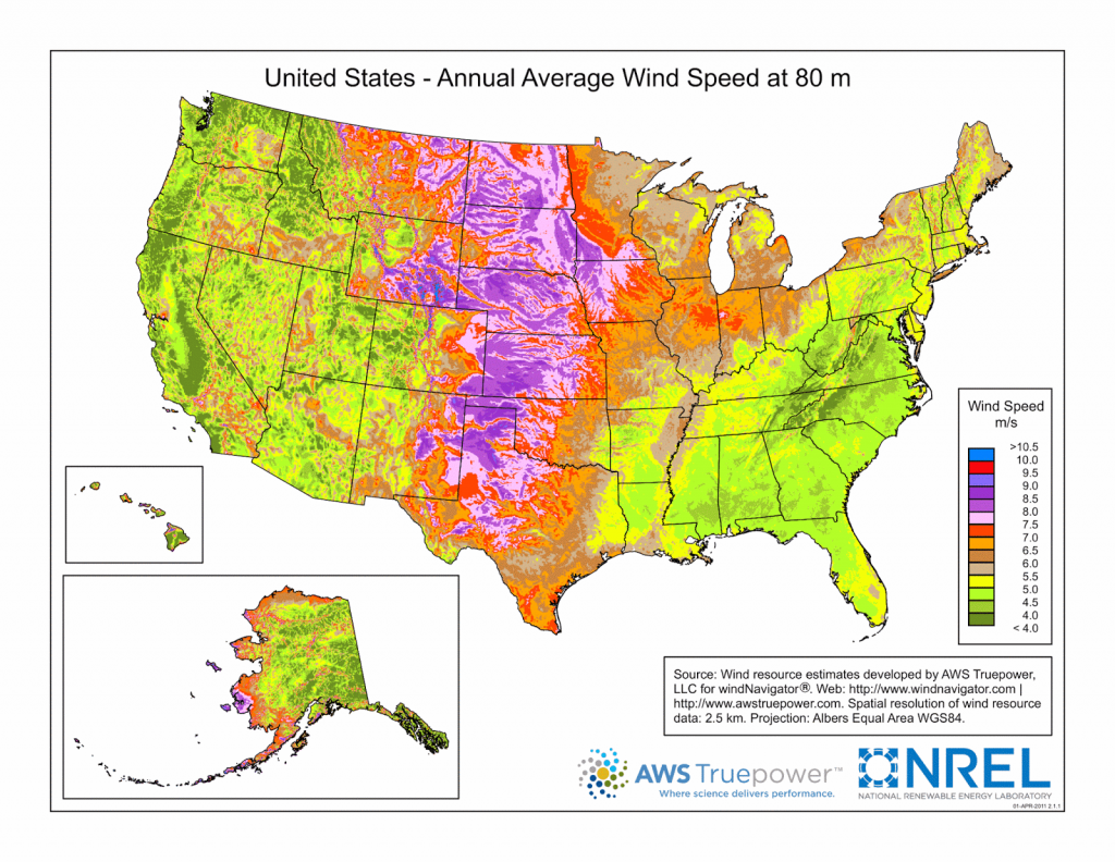 Wind Speed Map For The U S Vivid Maps