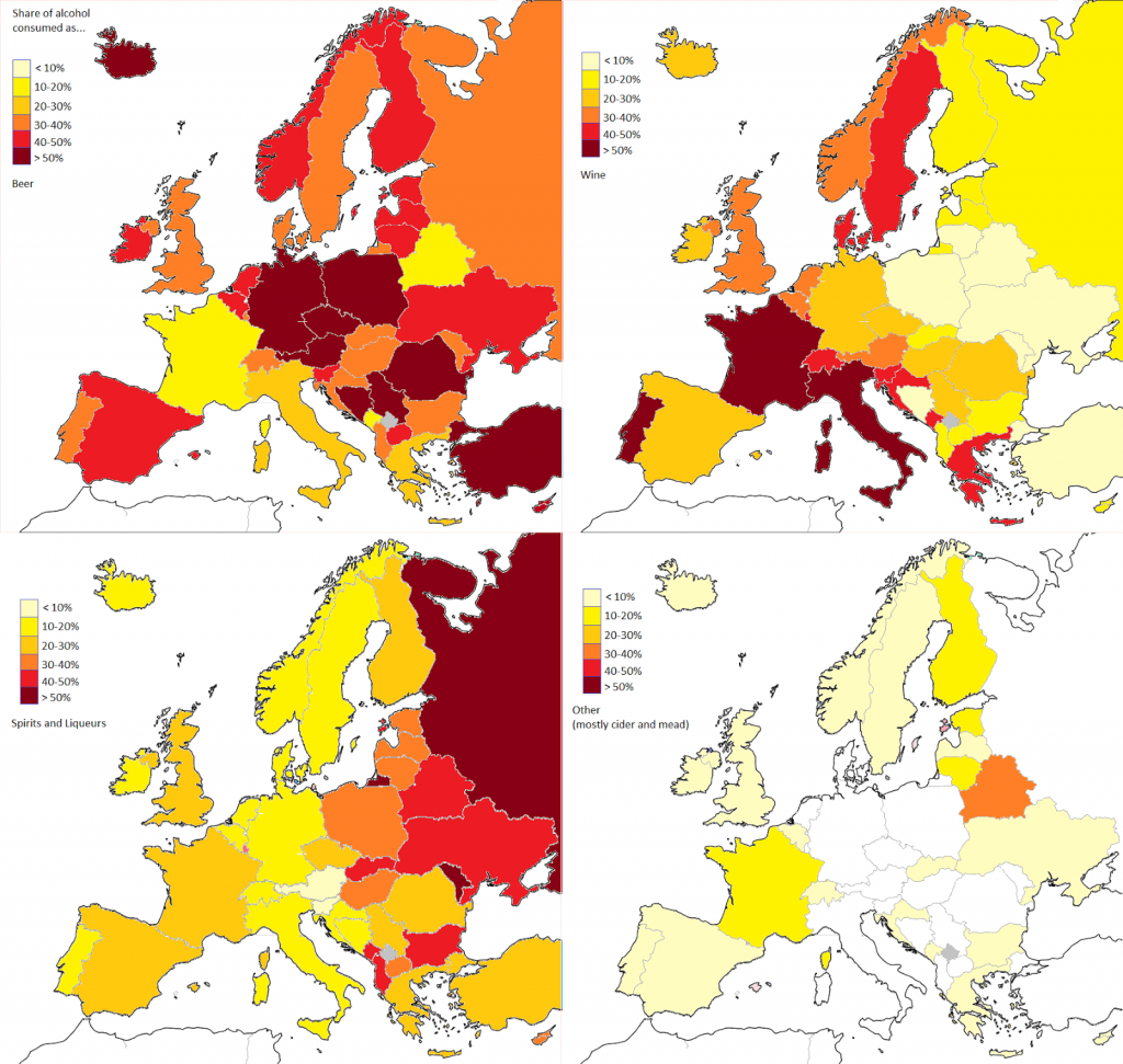 The most consumed type of alcoholic drink in Europe - Vivid Maps