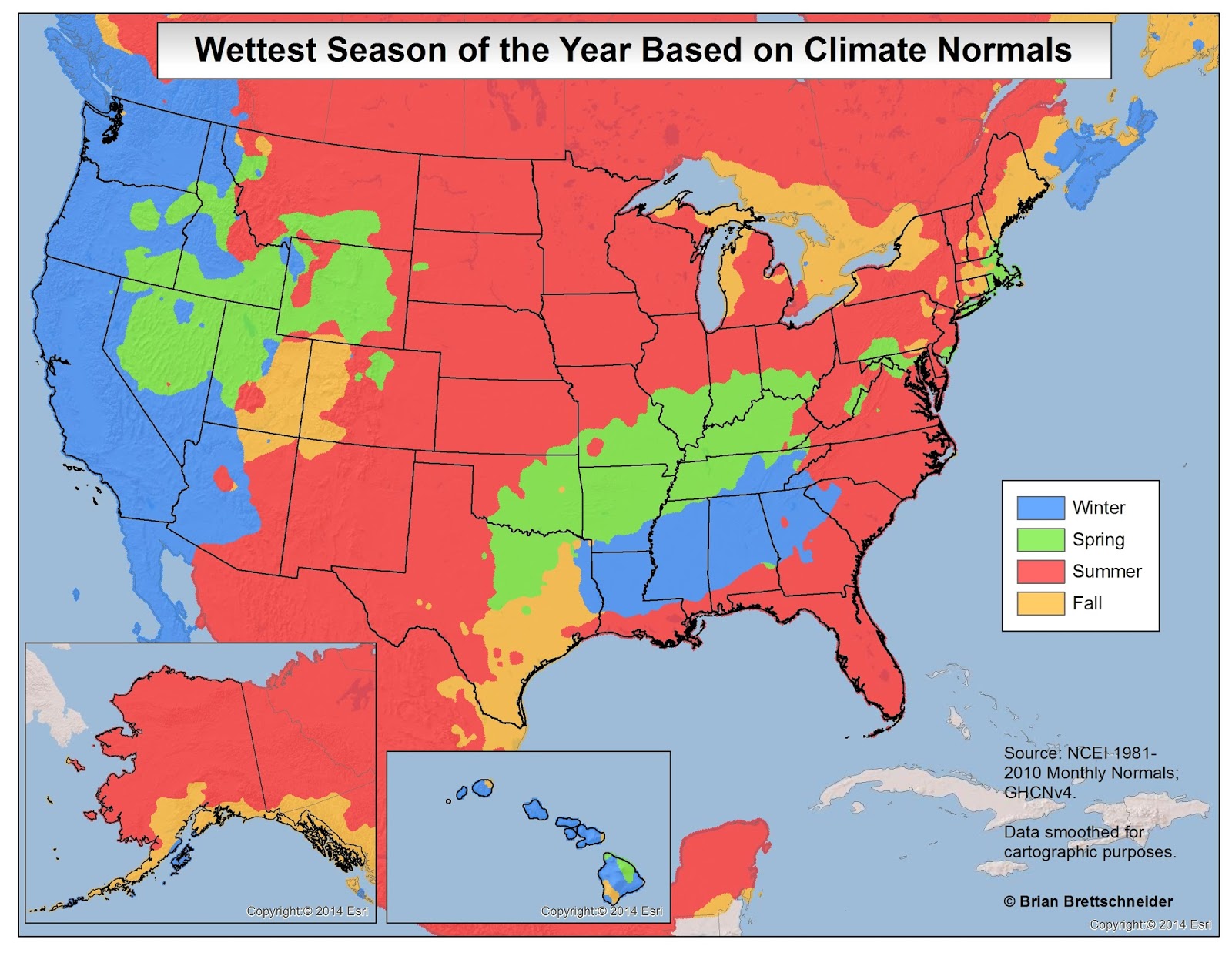 Wettest And Driest Seasons Months In The United States Vivid Maps Wettest And Driest Seasons Months In The United States Vivid Maps