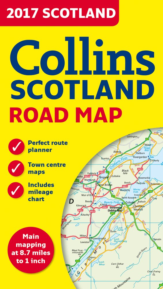 2017 Collins Scotland Road Map - Vivid Maps