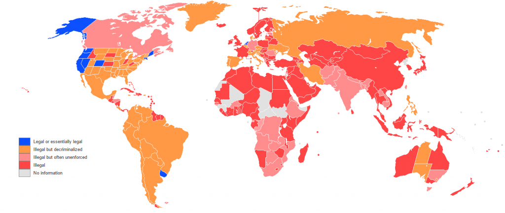 The legality of Cannabis Around the World - Vivid Maps