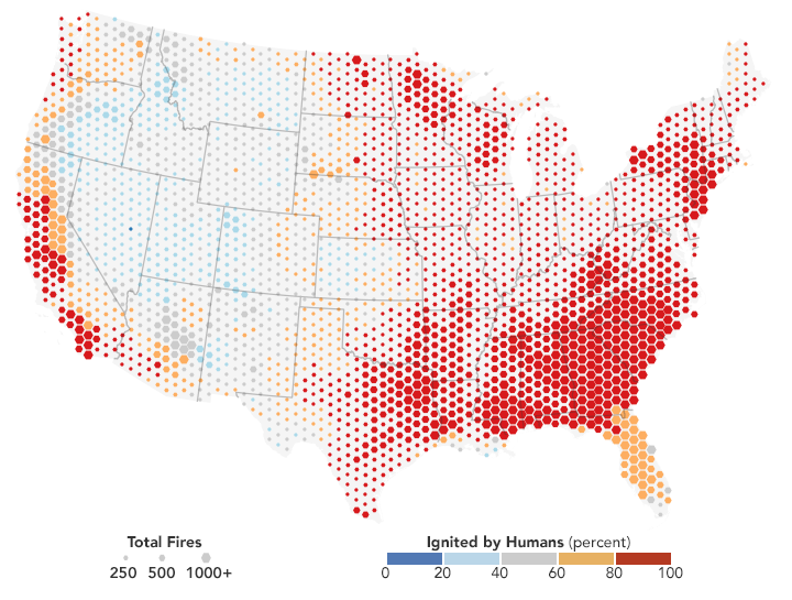 People Cause Most U.S. Wildfires - Vivid Maps