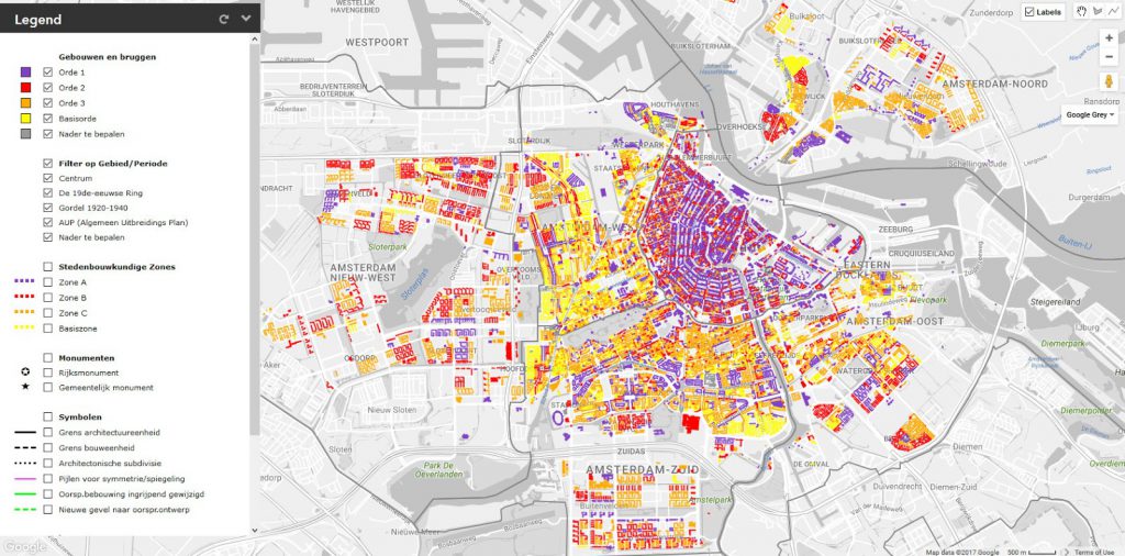 Amsterdam’s map showing architectural quality - Vivid Maps