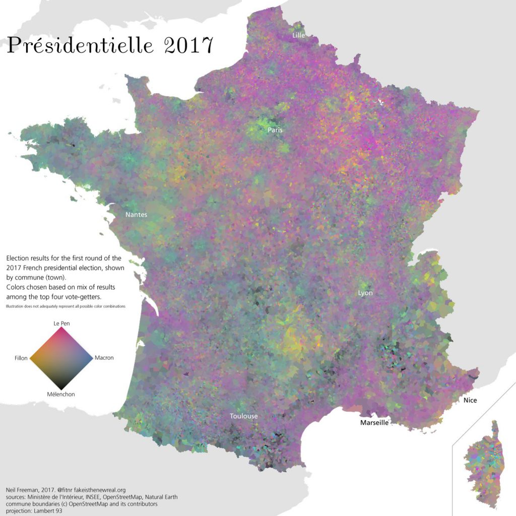 The first round of the French presidential election with a continuous ...
