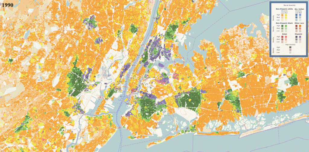 Racial Diversity in the United States (1990 - 2010) - Vivid Maps