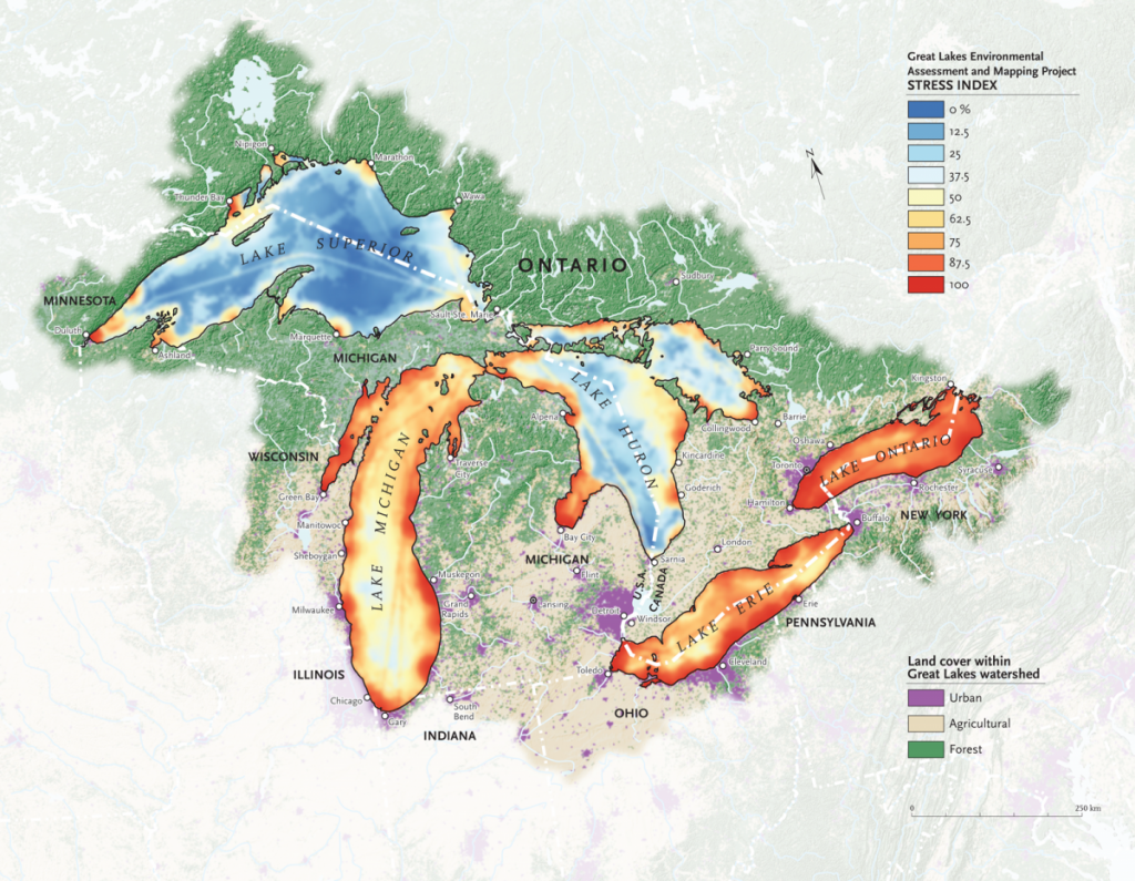 The human impact on the Great Lakes - Vivid Maps The human impact on the Great Lakes - Vivid Maps