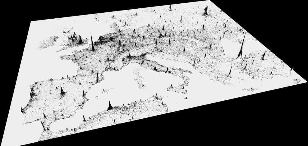 Europe Population Density in 3D - Vivid Maps