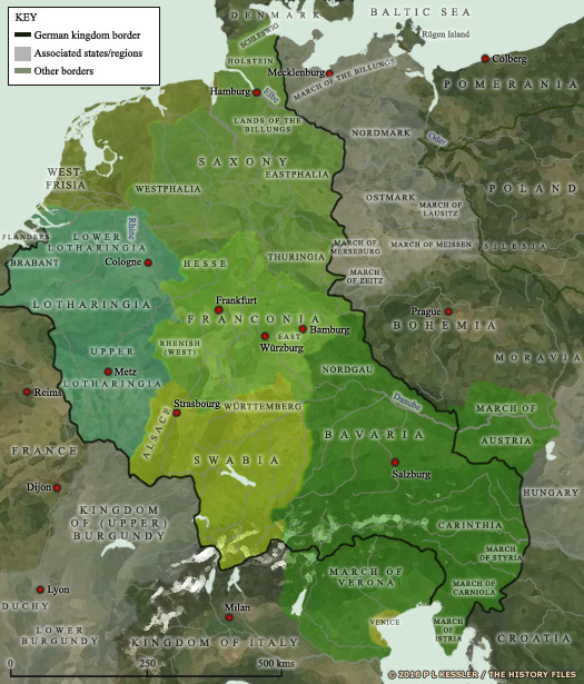 Map of Germany in 962 AD - Vivid Maps