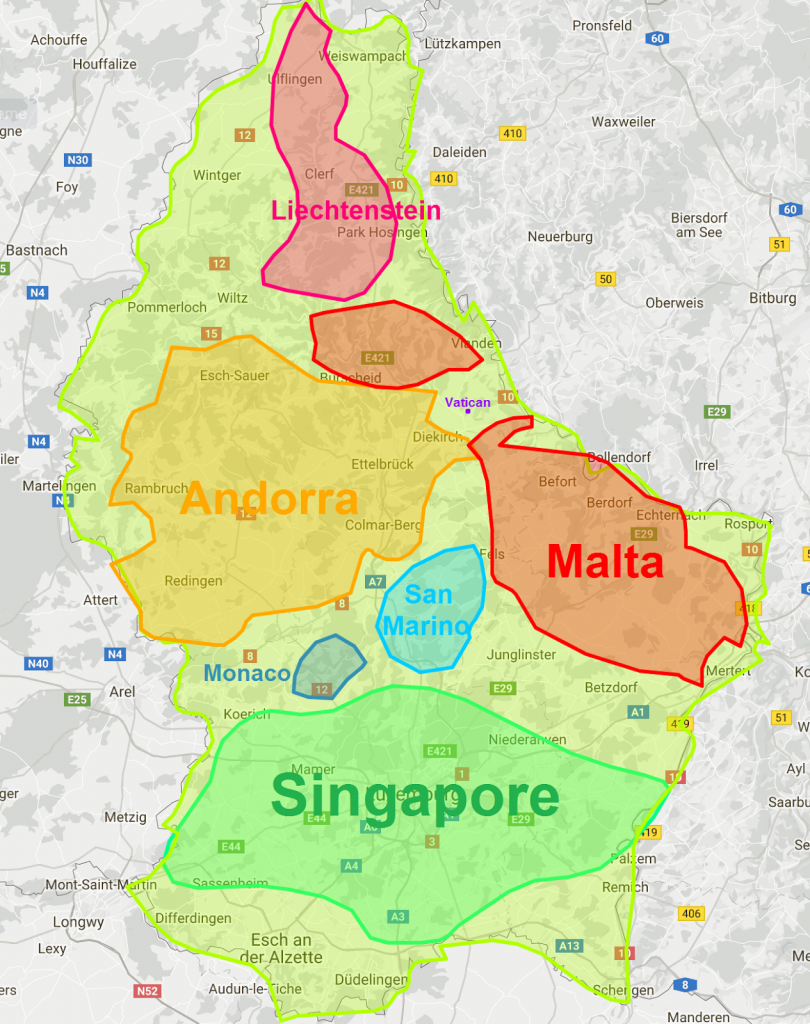 Luxembourg is not a microstate - Vivid Maps