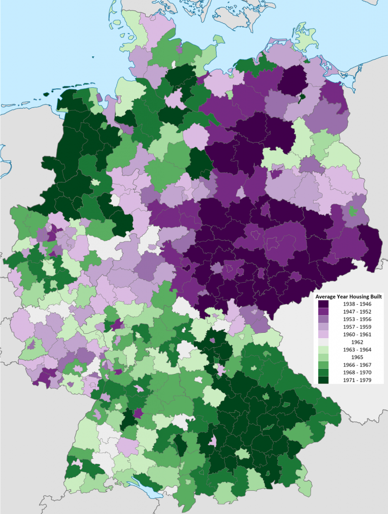 Average Year Housing Built by District in Germany - Vivid Maps