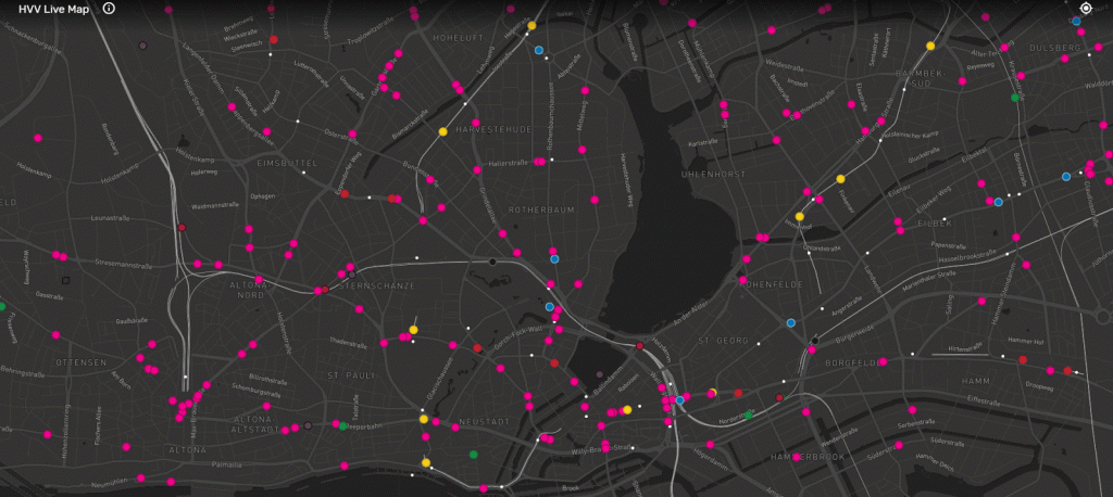 Hamburg's public transport live map - Vivid Maps