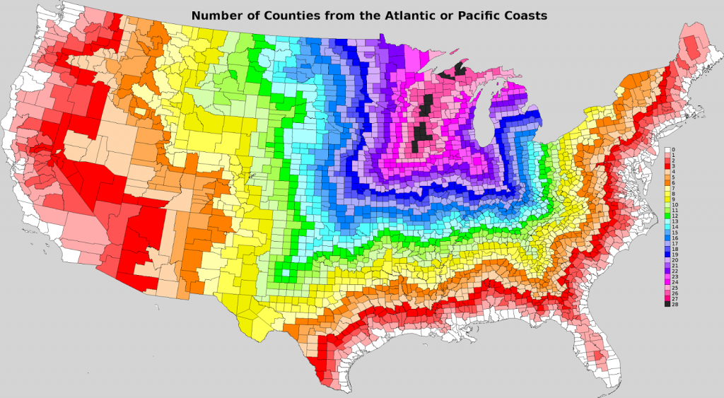 U.S. Counties Away From the Geographic Center of the Lower 48 - Vivid Maps