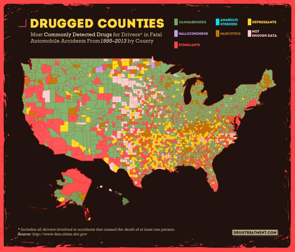 Drugged U.S. counties - Vivid Maps