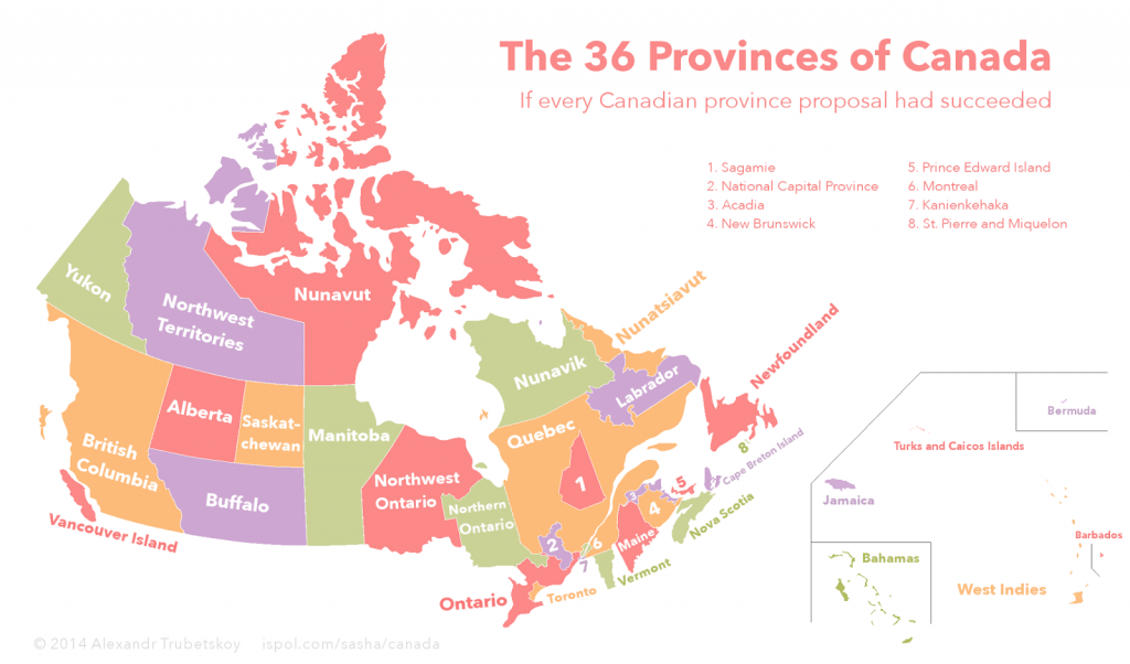The 36 provinces of Canada: If every Canadian province proposal had ...