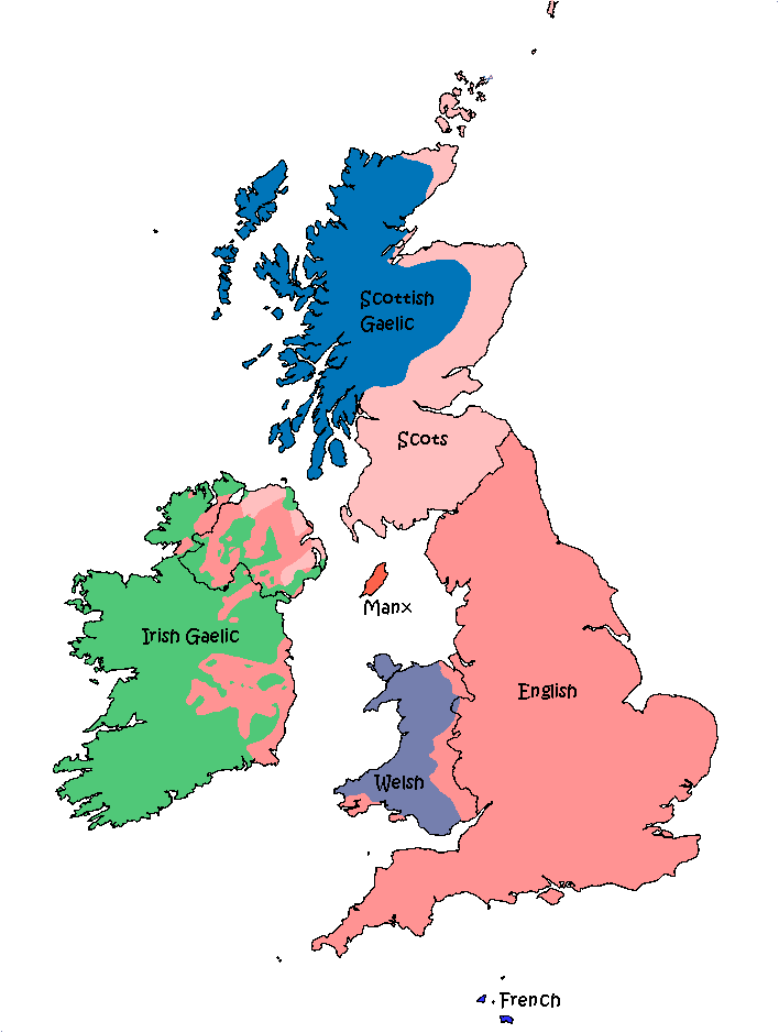 Languages of the British Isles in the 18th century - Vivid Maps