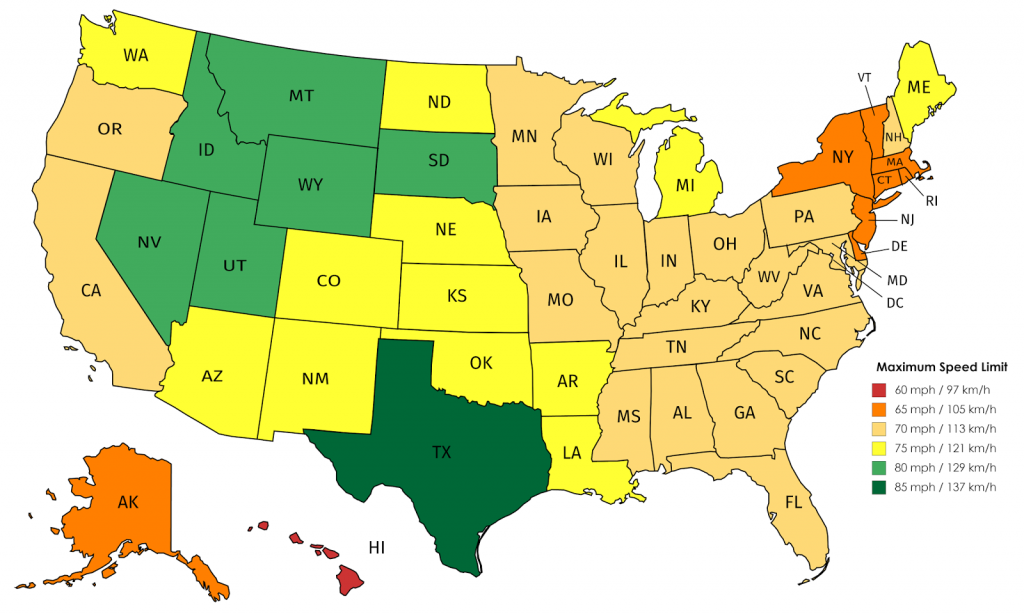 Speed Limits In The US Vivid Maps
