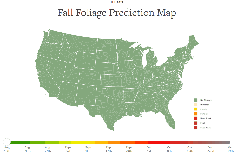 The fall foliage prediction map (2017) - Vivid Maps