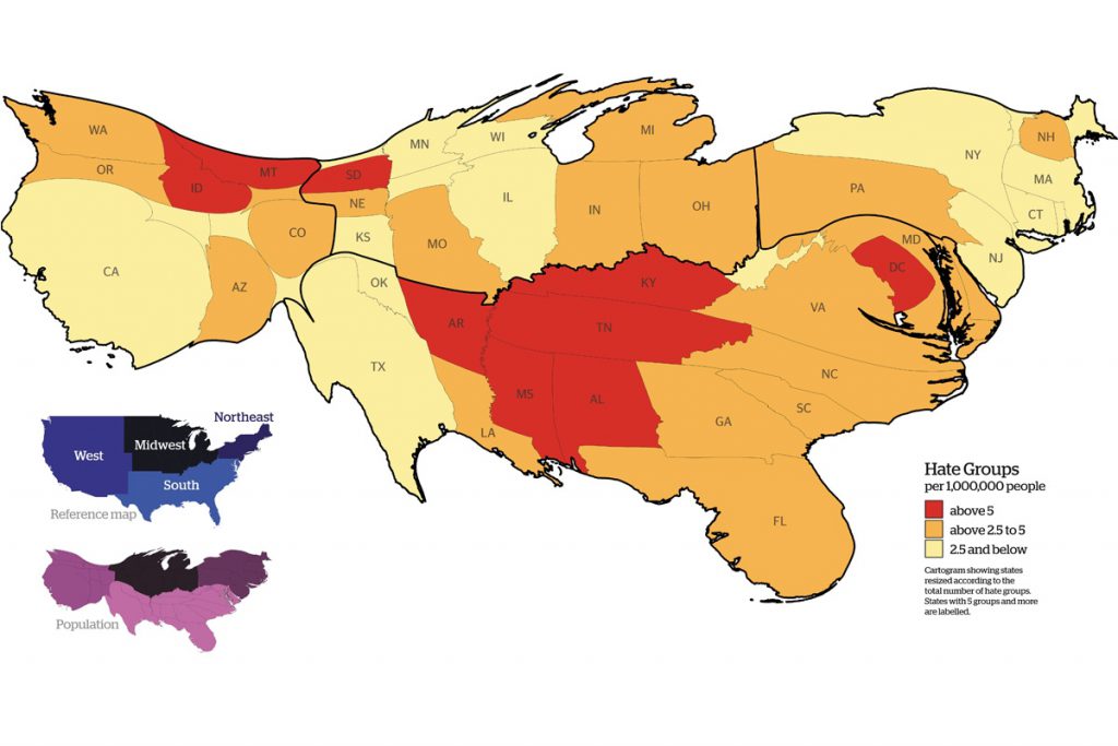 Hate Group Map of the U.S. - Vivid Maps