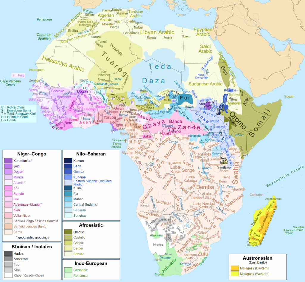 Language Families Spoken In Africa Vivid Maps Language Families Spoken In Africa Vivid Maps