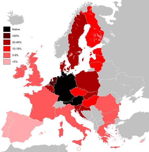 Knowledge of different languages in the European Union - Vivid Maps