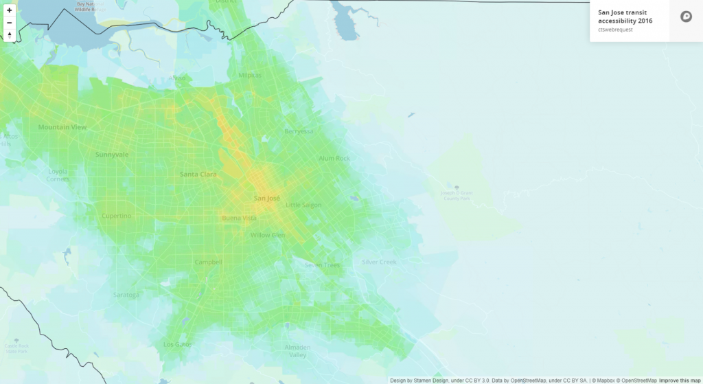 Maps of U.S. cities with the greatest job accessibility by transit ...
