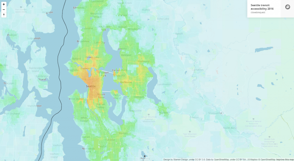 Maps of U.S. cities with the greatest job accessibility by transit ...
