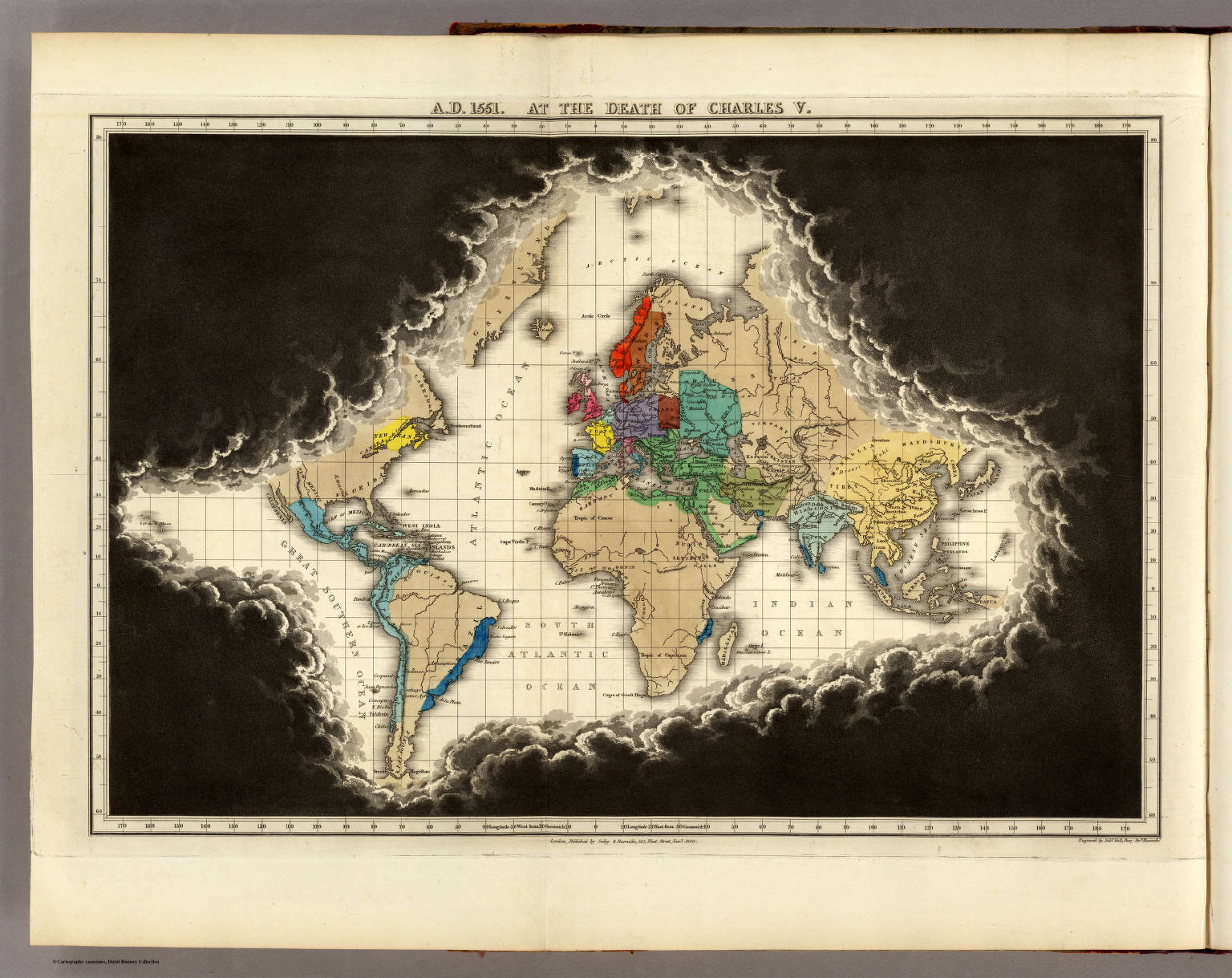 Map of the Known World at the Death of Charles V (1551) - Vivid Maps