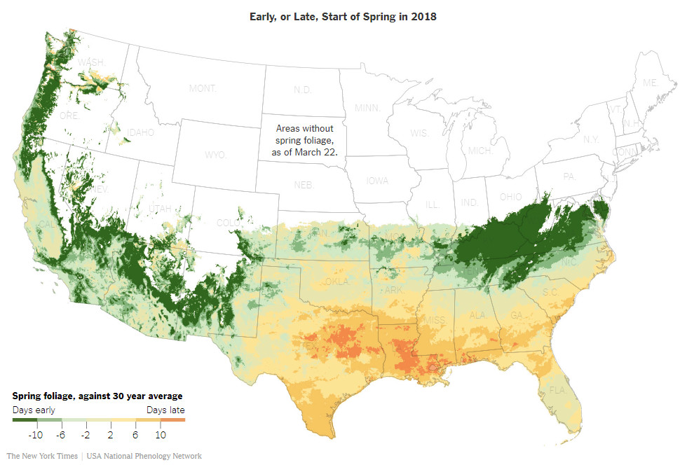 Spring's Early Whisper: Tracking the First Leaves Across America ...