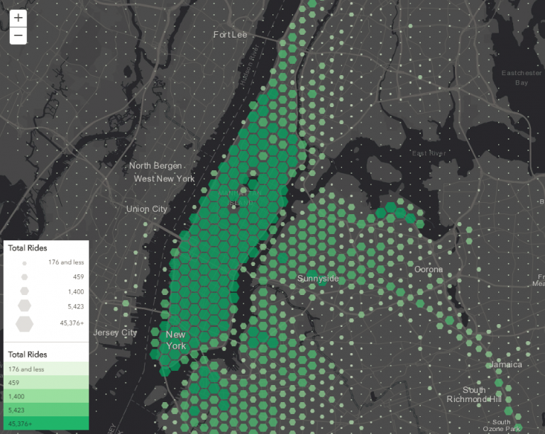 NYC Cab Rides Map - Vivid Maps
