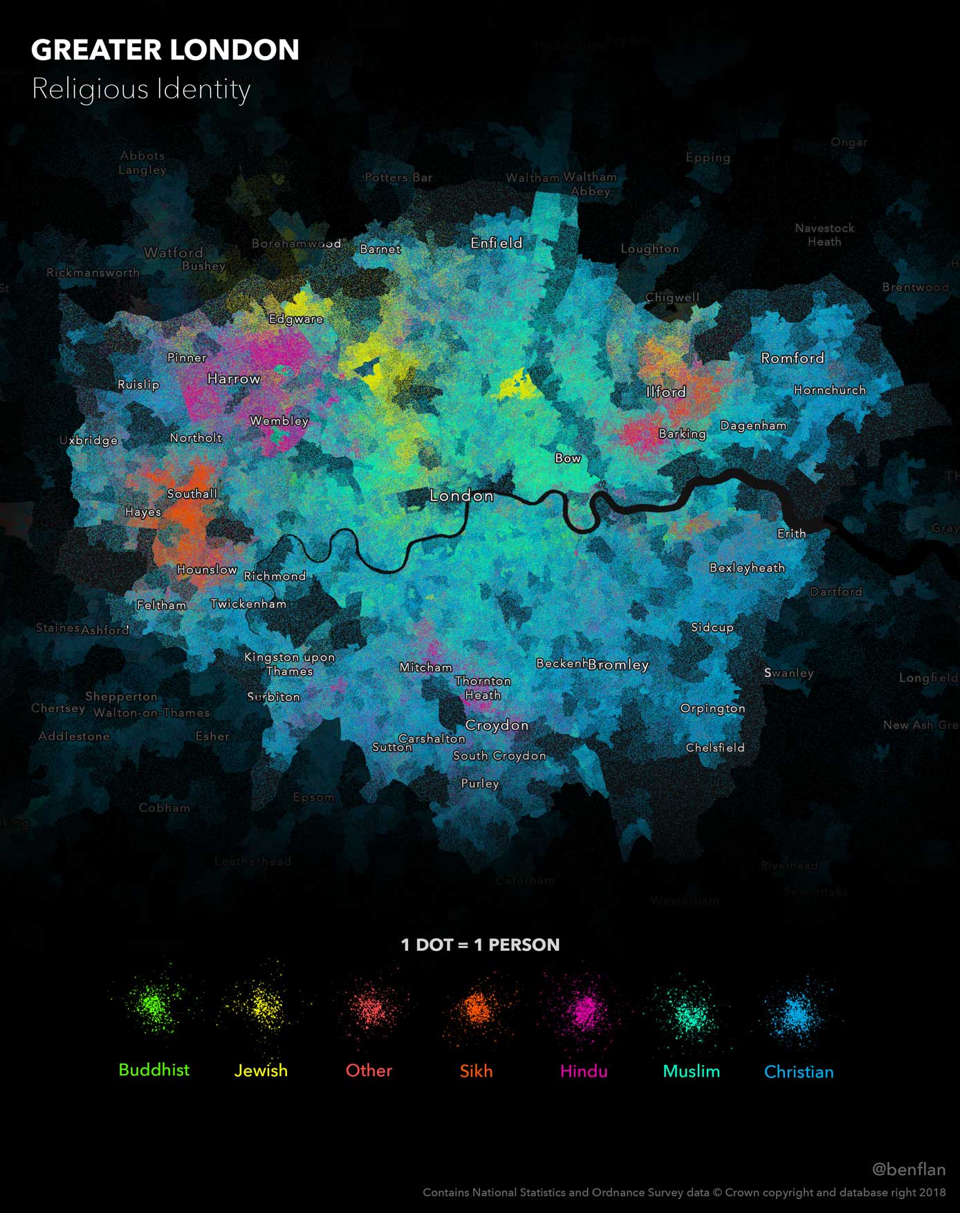 Maps of London by Religion - Vivid Maps