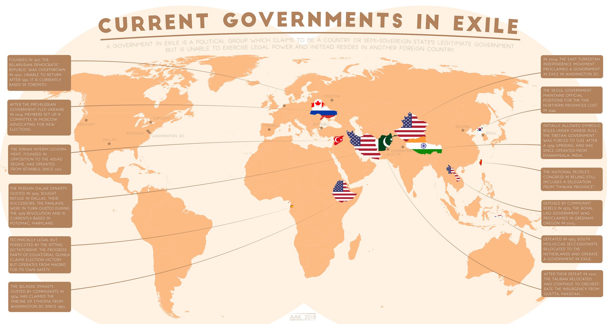 Governments in Exile Mapped - Vivid Maps