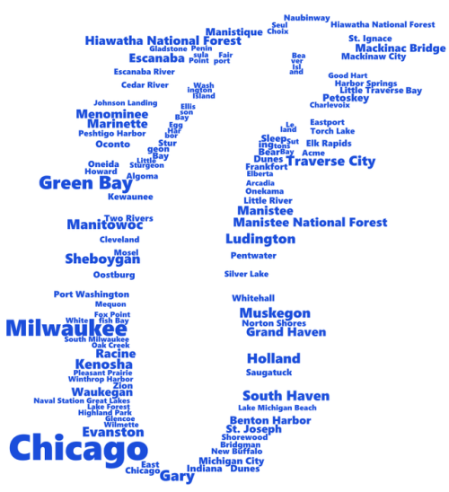 Lake Michigan in Words - Vivid Maps