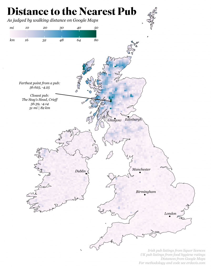 ~50,000 odd pub locations in Great Britain - Vivid Maps