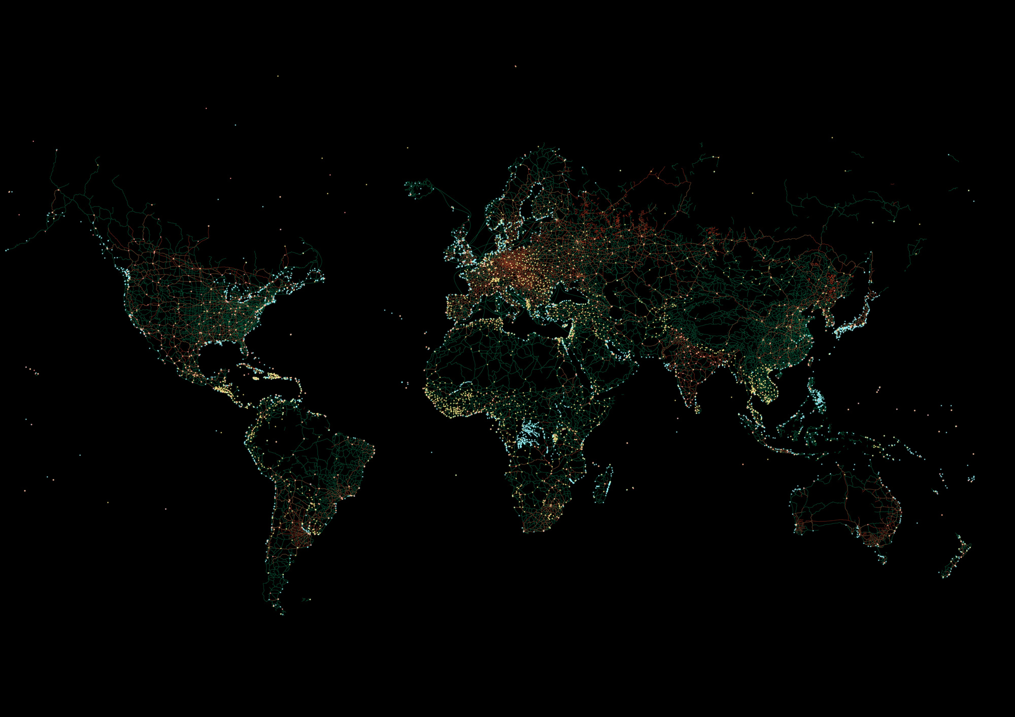 The Infrastructure of Planet Earth : r/MapPorn