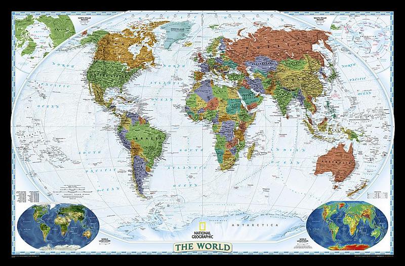 World Map Wall Art Canvas 24x36 World Map Poster - Colorful Globe ...